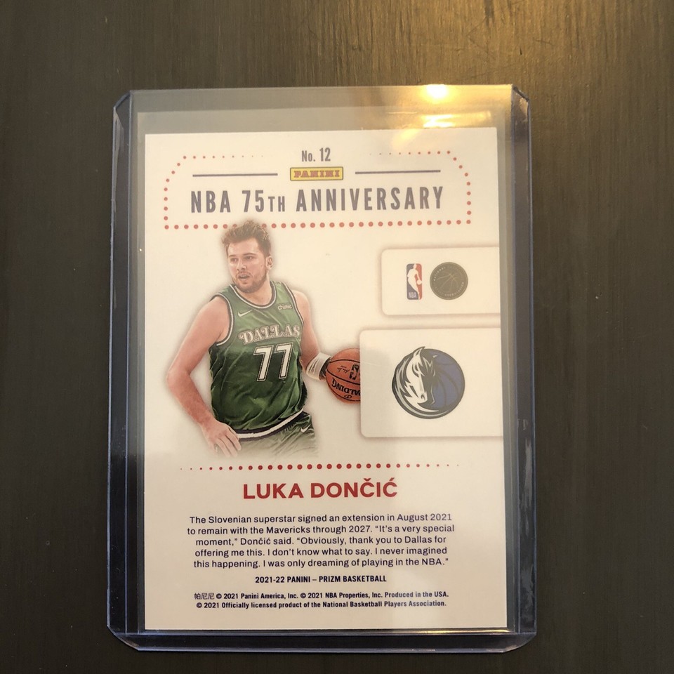 2021-22 Prizm Basketball LUKA DONIC 75th ANNIVERSARY LOGO INSERT SSP No ...