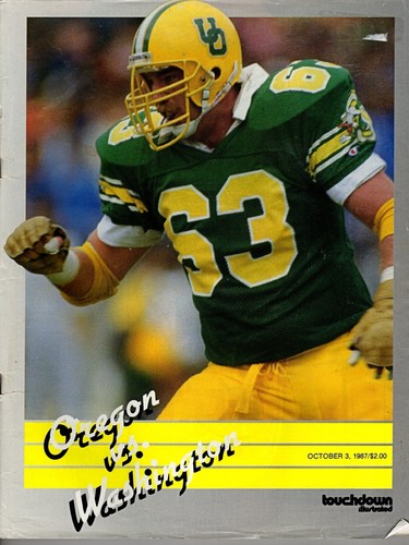 Oregon v. Washington Football Game Oct 3 1987 Official Touchdown ...