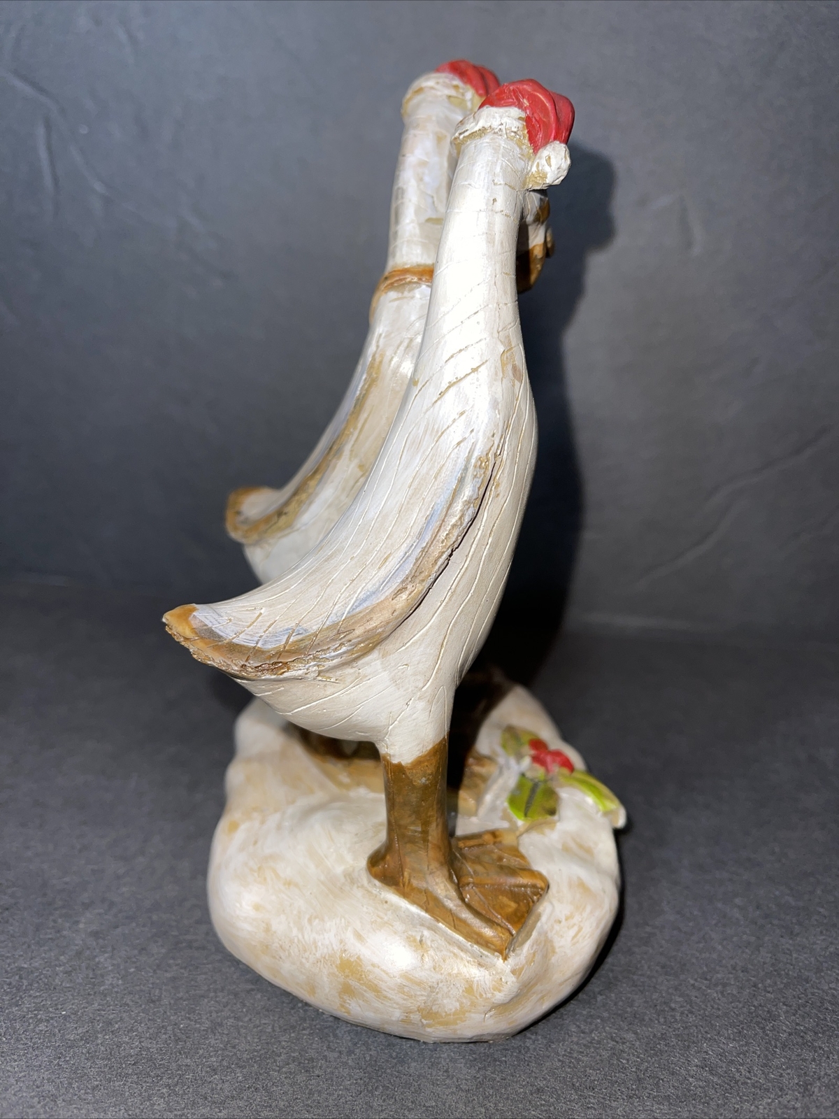 Holiday Duck Family Christmas Figurine Santa Hat Resin Rustic Tii ...