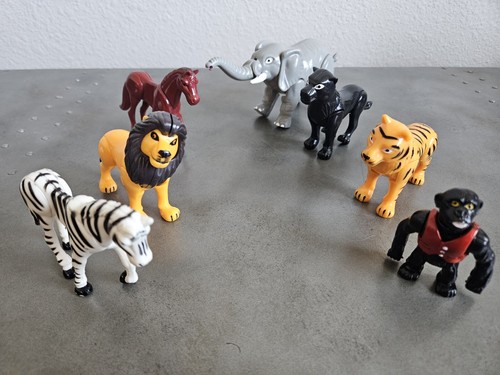 Playmobil Type Safari Zoo Animal 7 Lion Tiger Zebra Horse Elephant ...