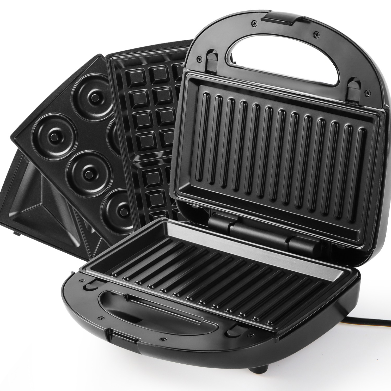 Sandwich Toaster Waffle Maker 4-IN-1 Panini Press Grill Non-Stick Plete ...