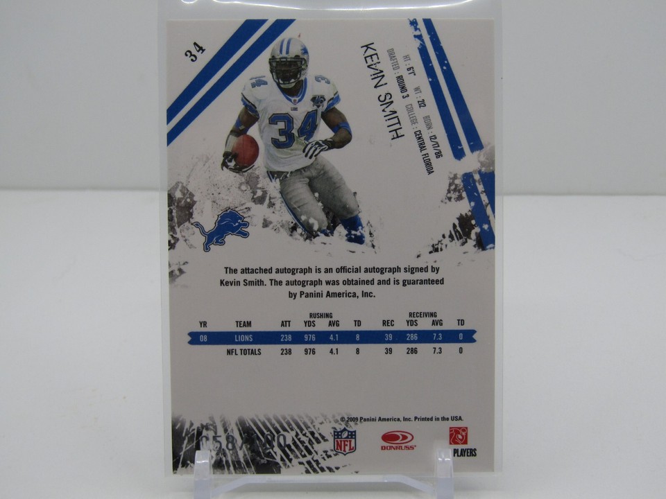 KEVIN SMITH 2009 ROOKIES & STARS LONGEVITY AUTOGRAPH AUTO! 058/100 ...