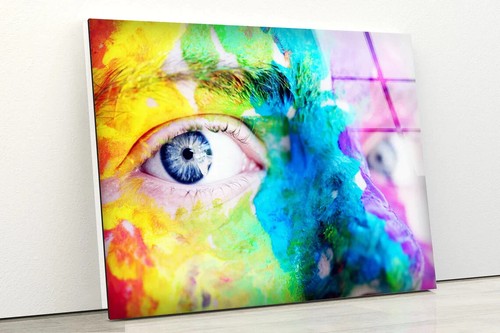 Painted Face Eyes Tempered Glass Printing Wall Art Australian Made ...