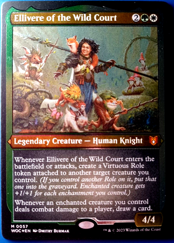MTG 🐉 Ellivere of the Wild Court 0057 FOIL ETCHED Thick Card Wild Of ...