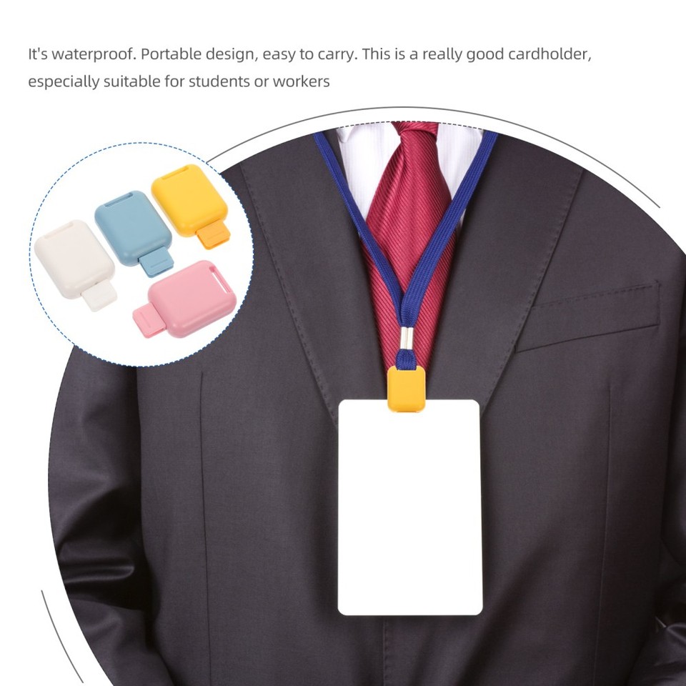 2 Pack Student ID Clip Work Retractable Badge Holder Card Plastic ...