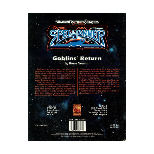 TSR Dungeons and Dragons Spelljammer Sjs1 Goblins Return for sale online | eBay