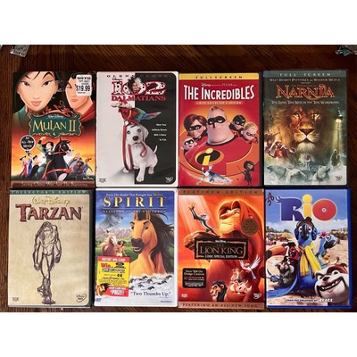 8 DVD Lot Disney DreamWorks Animated Cartoon Movies Rio Tarzan Spirit ...