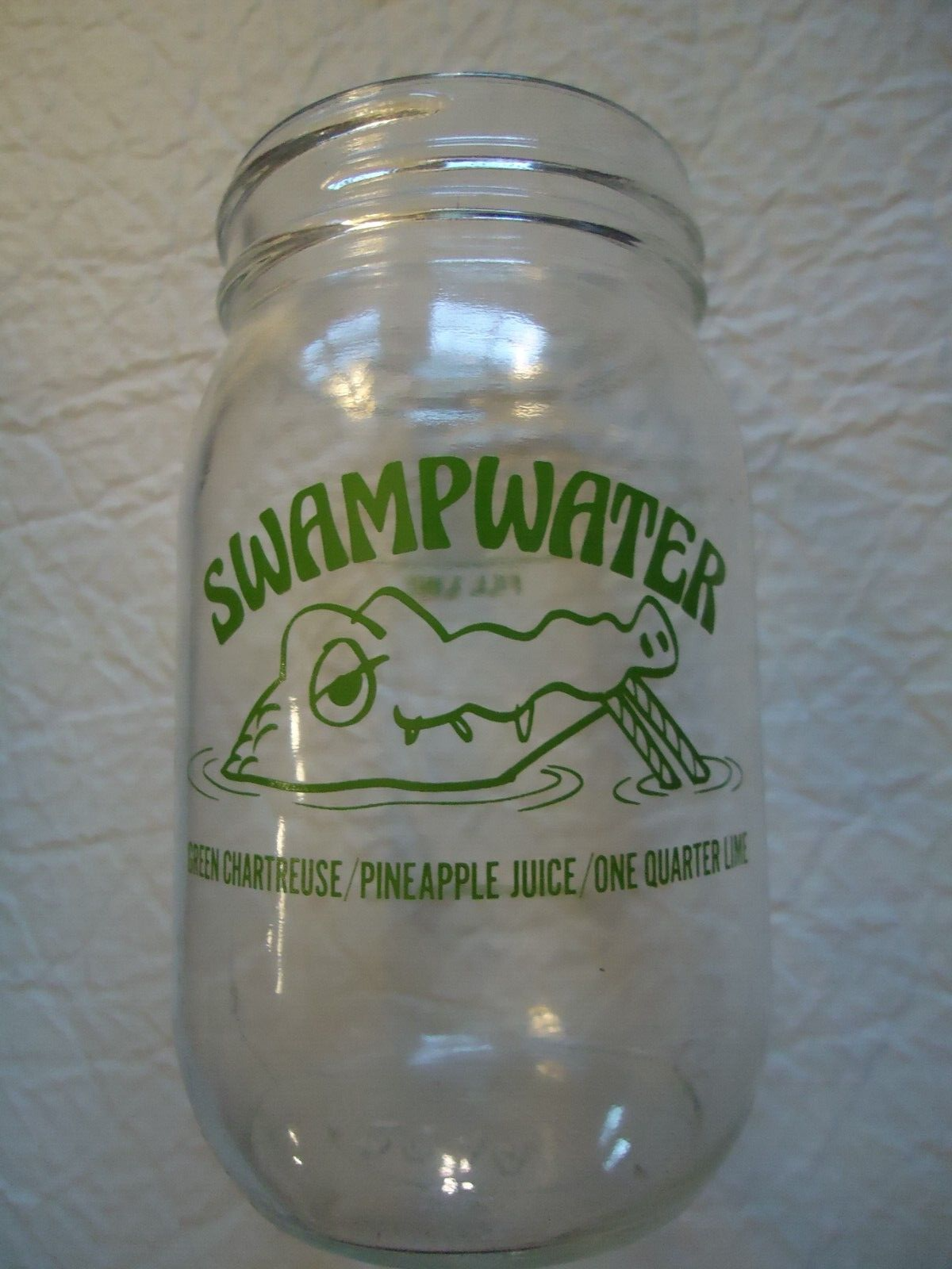 Vintage 1978 Swamp Water Green Alligator Mason Jars Bar Glasses Lot of ...