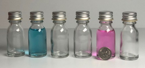 Qty 3 x 14ml McCARTNEY BOTTLE GLASS HEAVY WALL with SCREW CAP beaker ...