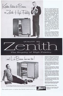 1957 ZENITH Rhapsody FM-AM Radio High Fidelity Model HF1284 Print Ad | eBay