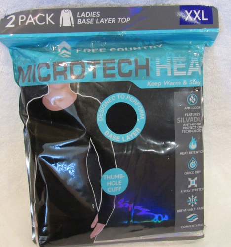 Free Country Microtech Heat Base Layer L/S Top 2 Pack Womens Sz XXL NWT ...