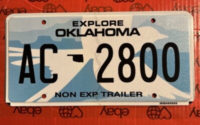 LICENSE PLATES Oklahoma trailer Ac – 2800 | eBay