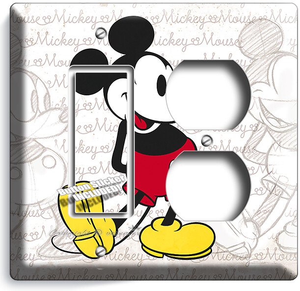 CLASSIC VINTAGE RETRO HAPPY MICKEY MOUSE LIGHT SWITCH OUTLET WALL PLATE ...