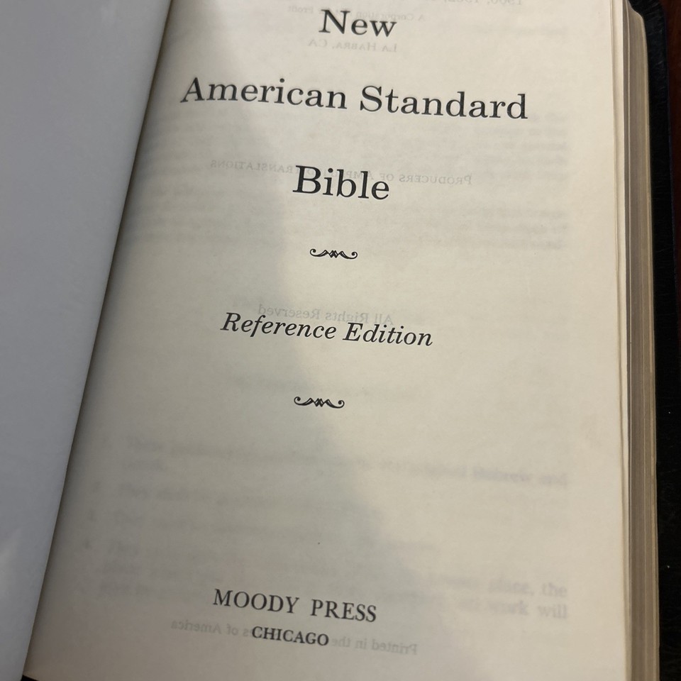 New American Standard Bible NASB Reference Edition Concordance Moody ...