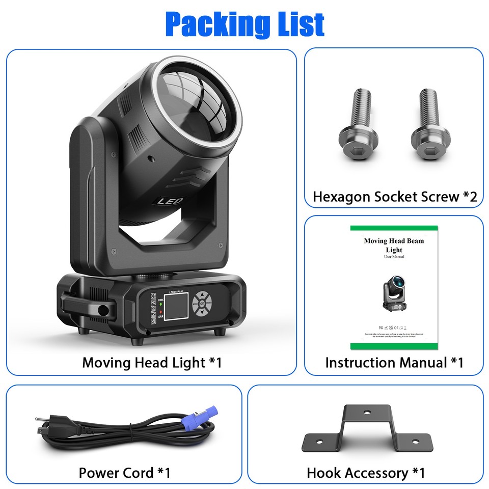 200W Rotation 18Prism LED Moving Head Light RGBW Gobo Beam Stage ...