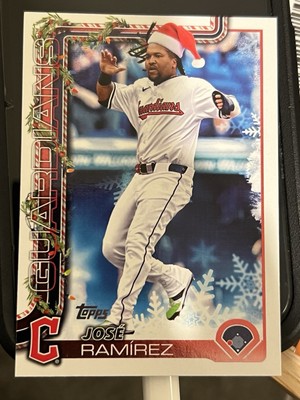 2025 Topps Holiday #H195 Jose Ramirez SANTA HAT IMAGE VARIATION SP ...