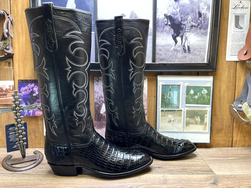 AMMONS EXOTIC AMERICAN ALLIGATOR TAIL STOVEPIPE SHAFT 12B MENS COWBOY BOOTS | eBay