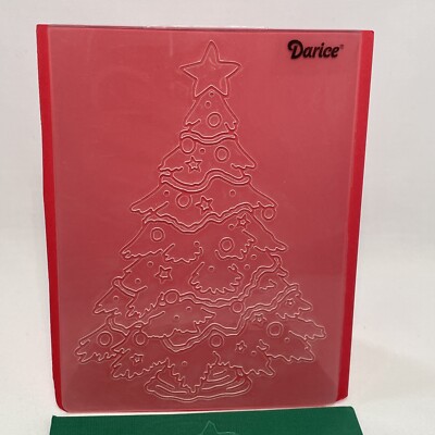 Darice Embossing Essentials Embossing Folder Christmas Tree 3D Design ...