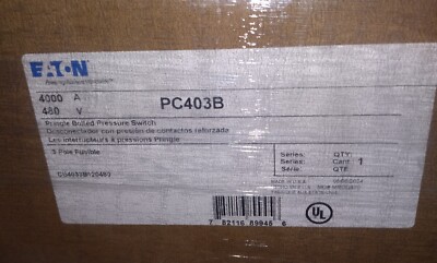 EATON PRINGLE BOLTED PRESSURE SWITCH 4000 AMP 480 VOLTS CB4033B120480 ...