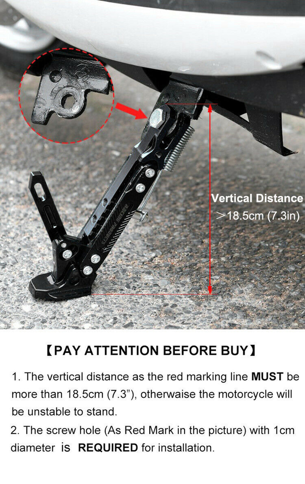 Universal Adjustable Aluminum Alloy Motorcycle Side Stands Kickstand ...