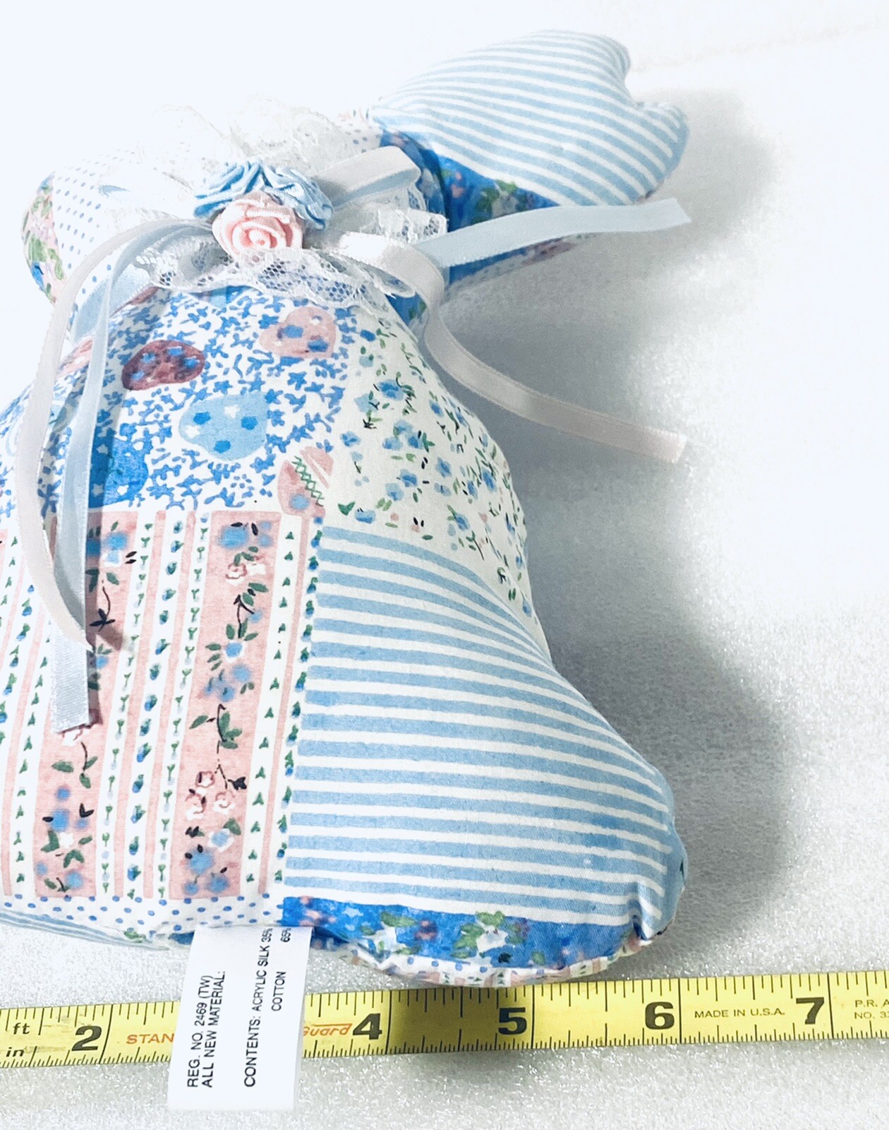 Patchwork Enesco Fabric Bunny Easter Plush Stuffed Animal 9.5” 1989 | eBay