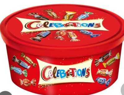 2x Celebrations Chocolate Box Large Tub 600g Each Gift family Chocs Tin ...