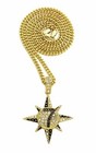 HIP HOP 5 PERCENTER 7 STAR PENDANT & 24" BOX CUBAN ROPE CHAIN HIP HOP ...
