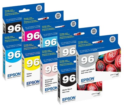 Genuine Epson 96 T096 Ink Cartridge 9-Pack for Stylus Photo R2880 | eBay
