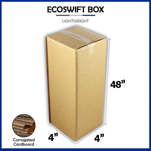 1-Box 4x4x48 "EcoSwift" Brand Cardboard Tall Packing Mailing Shipping ...