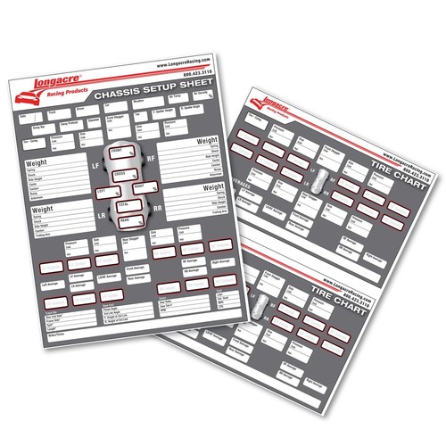 Longacre® 52-22528 Chassis Set-Up/Tire Chart, 1 Pad/50 Sheets | eBay