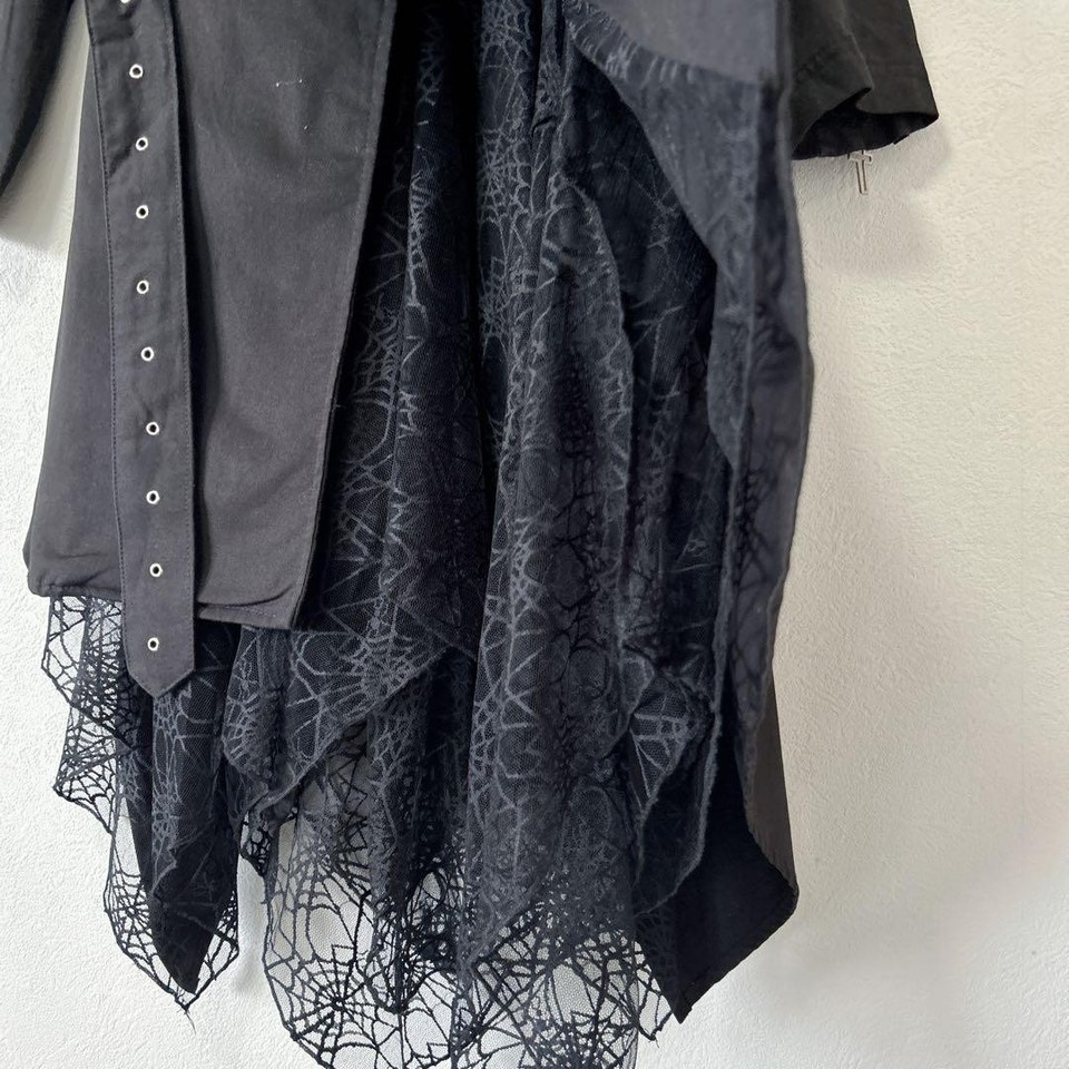 REACH Produced by Keystation Black Web Coat Free Size Vintage Condition ...