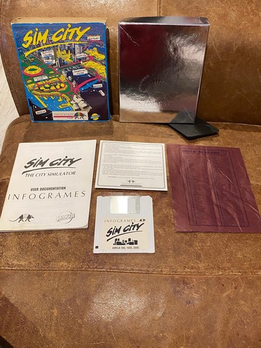 SIM CITY (Original) Commodore Amiga BIG BOX game - Complete - working ...