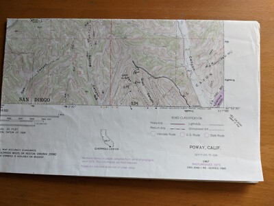 USGS Topo Map 7.5' Quad Poway, California 32117-H1-TF-024, 1967 ...