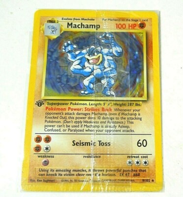 Pokemon Trading Card Machamp 1st Edition 8/102 Rare Halo Foil Mint in ...
