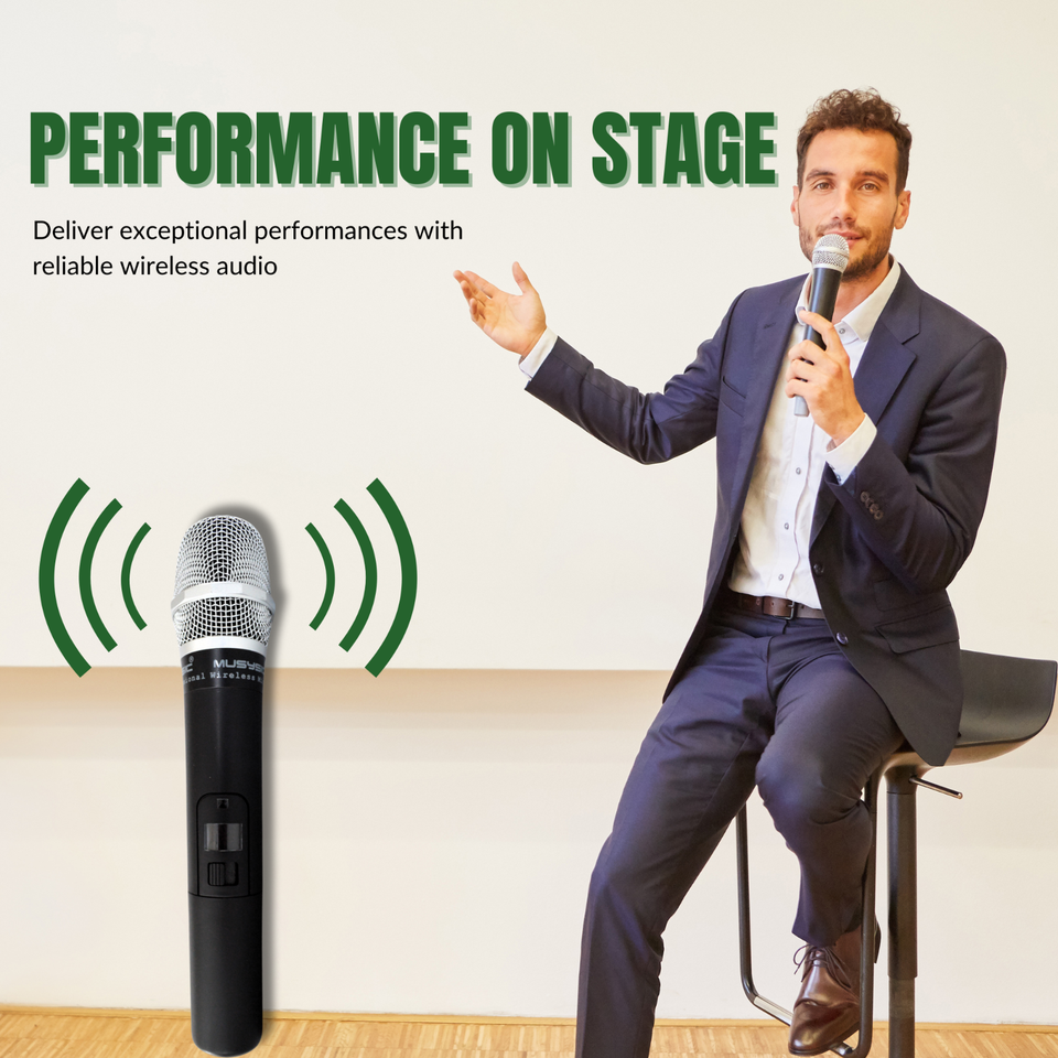 MUSYSIC MU-U4H Professional 4 Channel UHF Handheld Wireless Microphone ...
