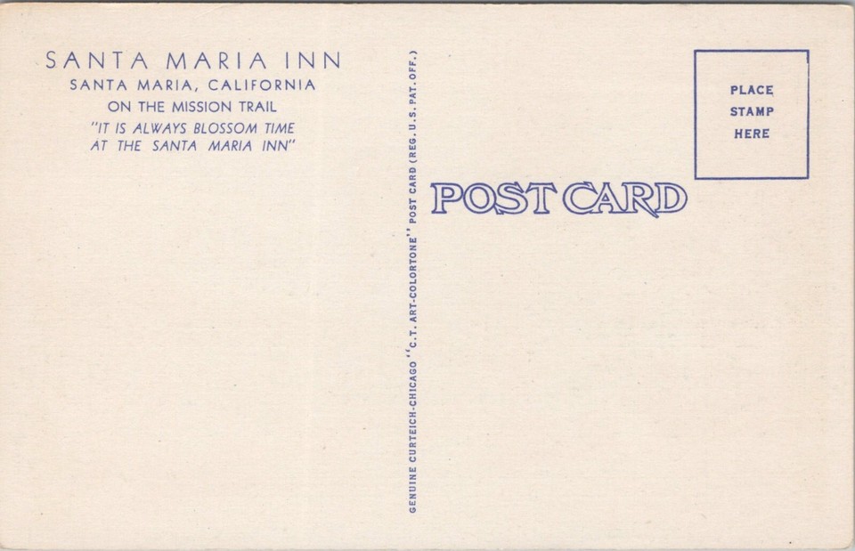 Linen PC * Santa Maria California Santa Maria Inn Hotel Advertising ...