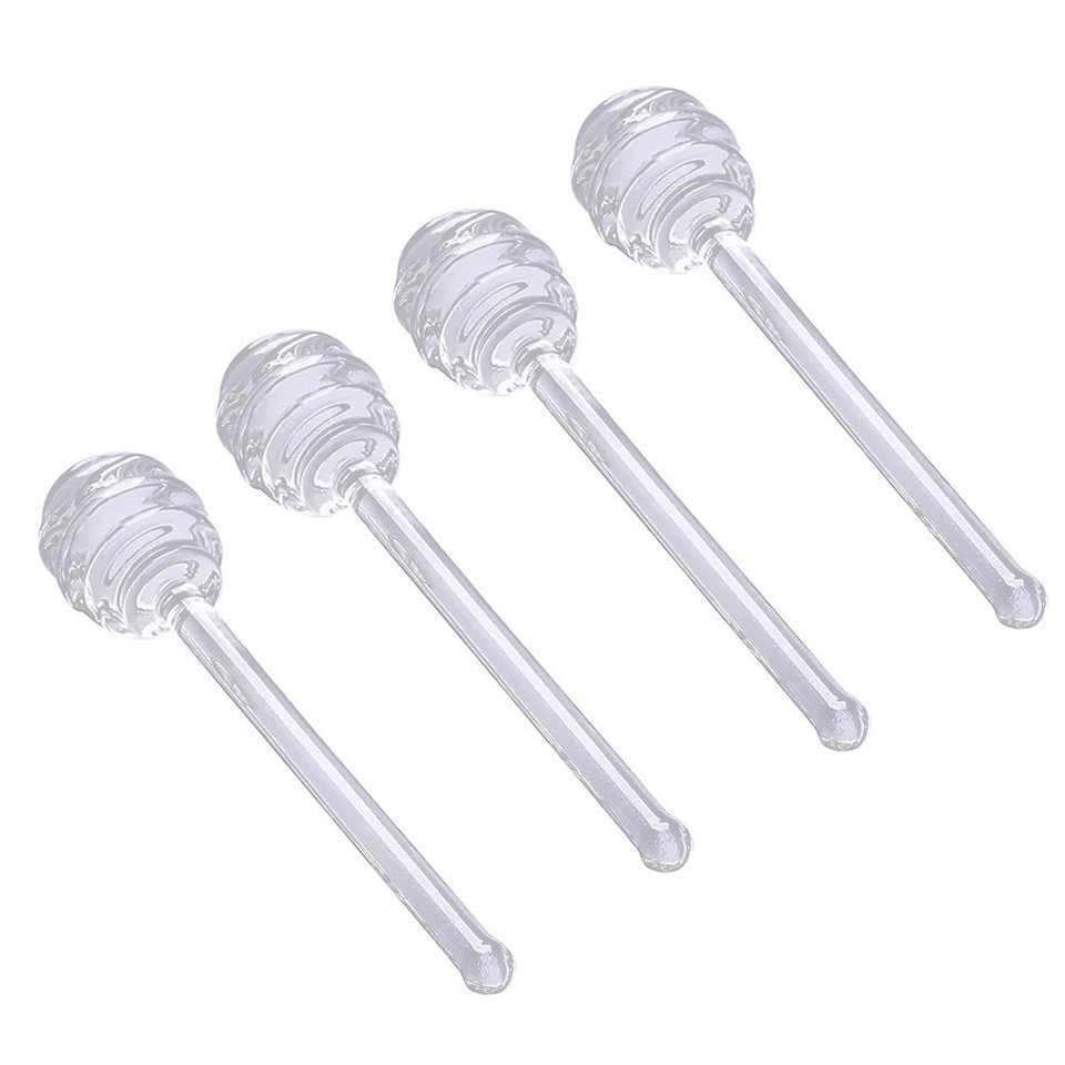 4Pcs Practical Honey Stirrings Glass Honey Dippers Spoon Rods ...