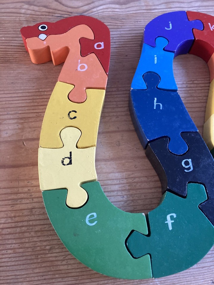 Alphabet Jigsaws in a Bag. A-Z snake wooden jigsaw | eBay UK