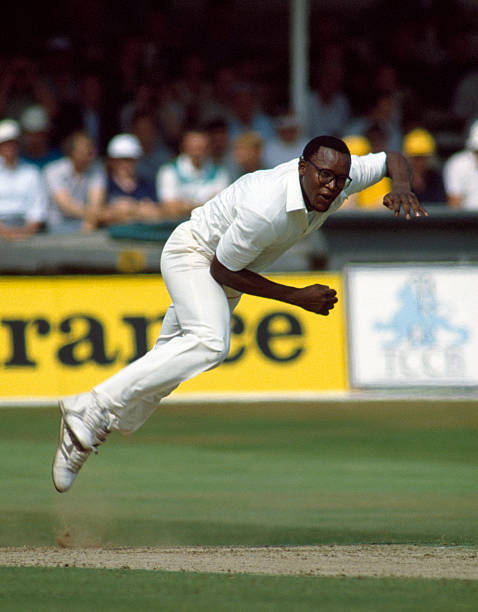 Devon Malcolm bowling during his debut England on fi- Old Cricket Photo ...