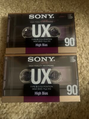 Sony UX90 Type II High Bias 90 Minute Audio Cassette Tape CrO2 New 2 ...