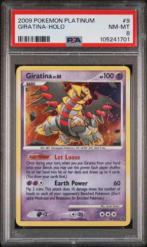 2009 POKEMON PLATINUM BASE SET GIRATINA #9 HOLO FOIL PSA 8 NM-MT ...