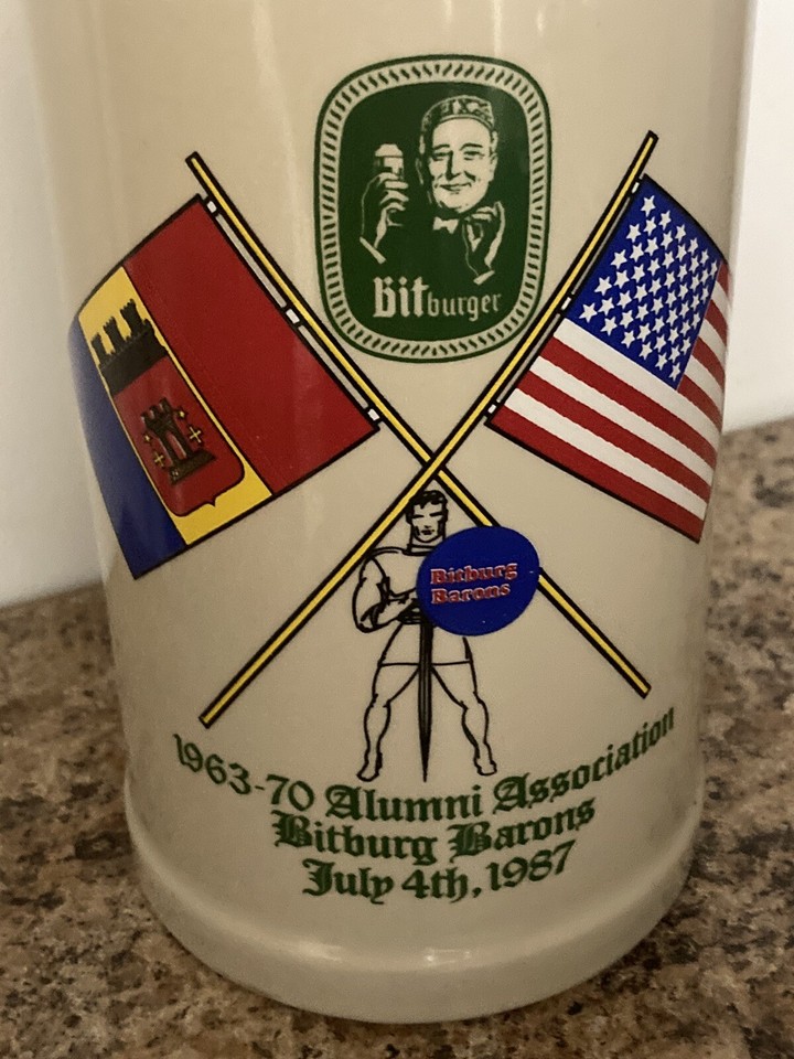 Bitburger Bitburg Barons Association 1963-70 Ceramic Mug July 4th 1987 ...