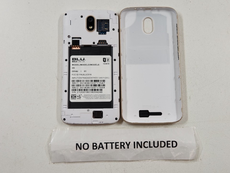 BLU C5 2018 (C014U) 8GB - Gold (Unlocked) Dual SIM - Small Issue - IMEI ...