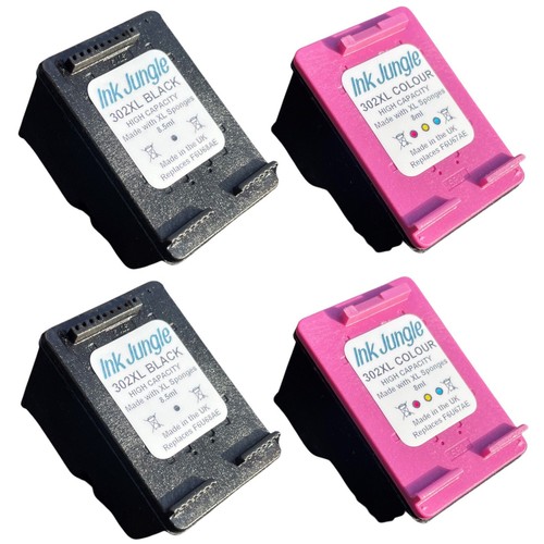 2x Refilled 302XL Black & Colour Ink Cartridges For HP OfficeJet 5255 ...