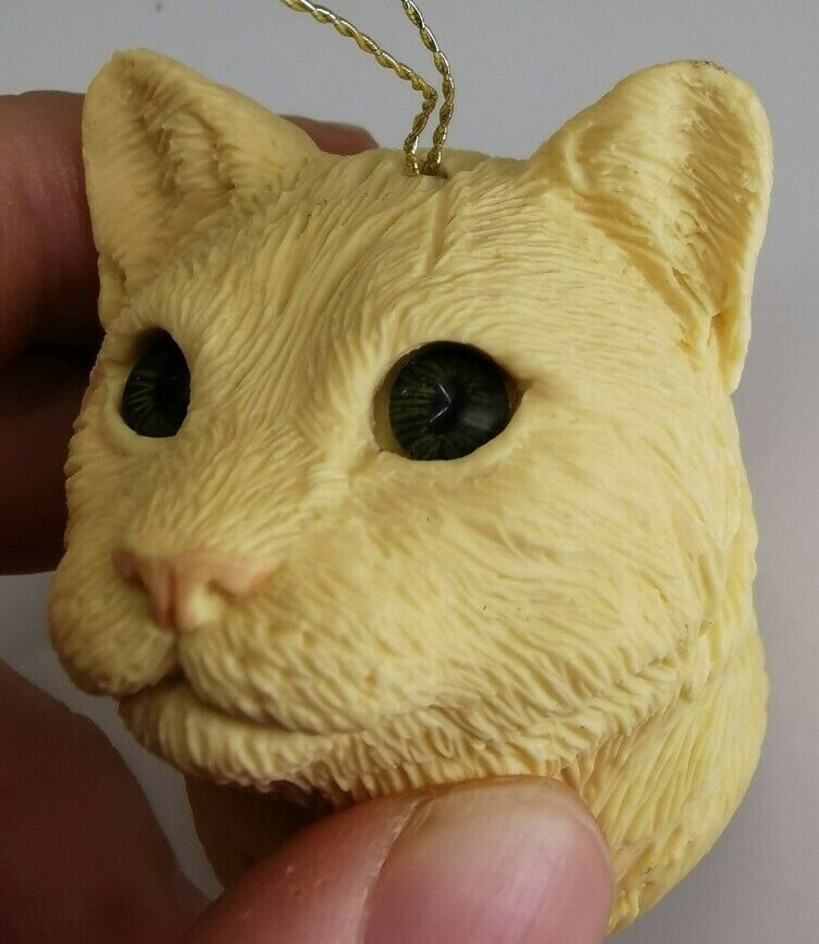 Sandicast White Cat Head Sculpture Ornament by Sandra Brue Handmade USA ...