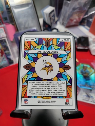 2024 Panini Mosaic Justin Jefferson Stained Glass SP #SG-11 Vikings | eBay