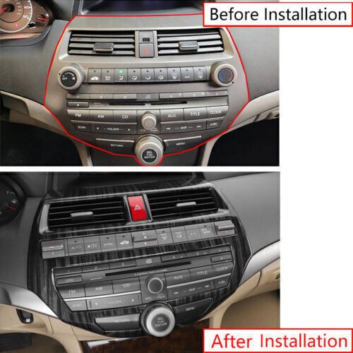 Black Wood Grain Dashboard Button For Honda Accord 2008-2012 Middle ...