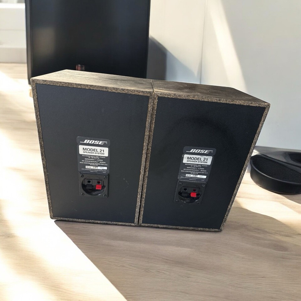 Bose Model 21 Bookshelf Speakers HiFi Stereo Black Wood Pair | eBay