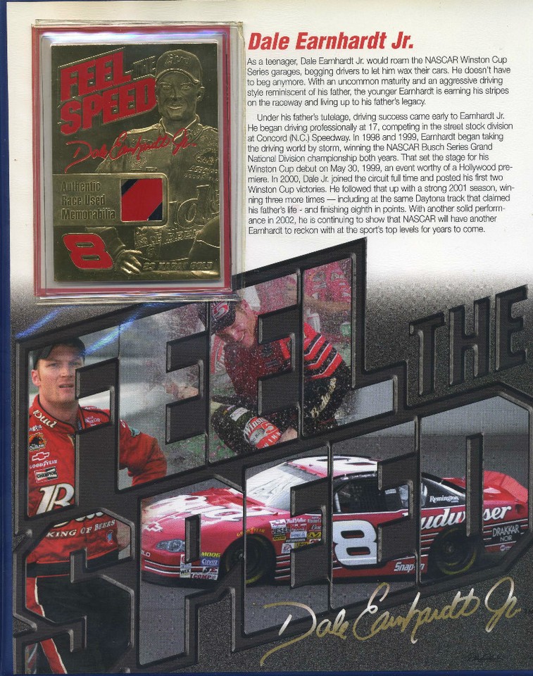DALE EARNHARDT JR SR 23KT GOLD CARDS RACE USED 4 COLOR RARE | eBay