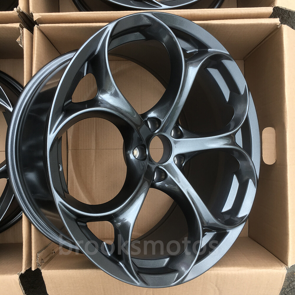 FOR ALFA ROMEO GIULIA QV 19" DRAK GRAY STAGGERED WHEELS RIMS 19X8.5 ...